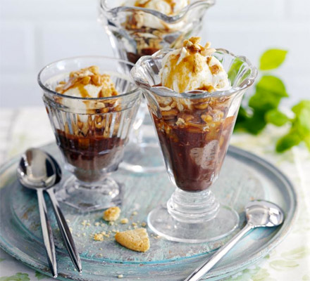Nutty Caramel & Choc Sundaes Recipe | The Cook Book